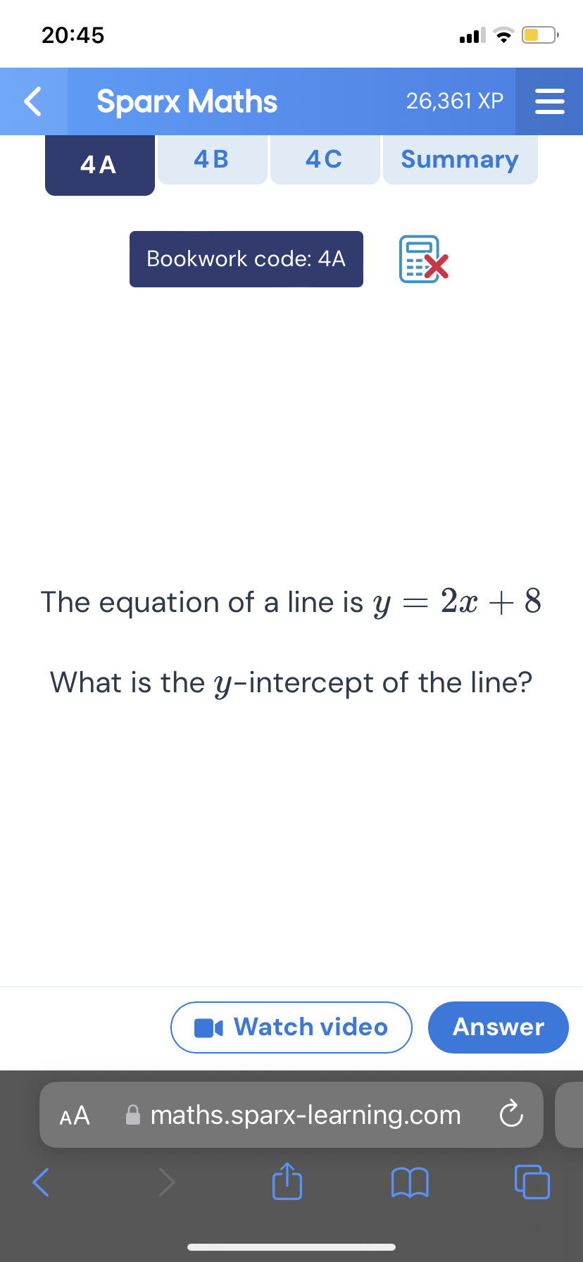 Solved code class="asciimath">The equation of a line is | Chegg.com