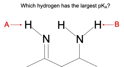 Solved Which hydrogen has the largest pKA ? | Chegg.com