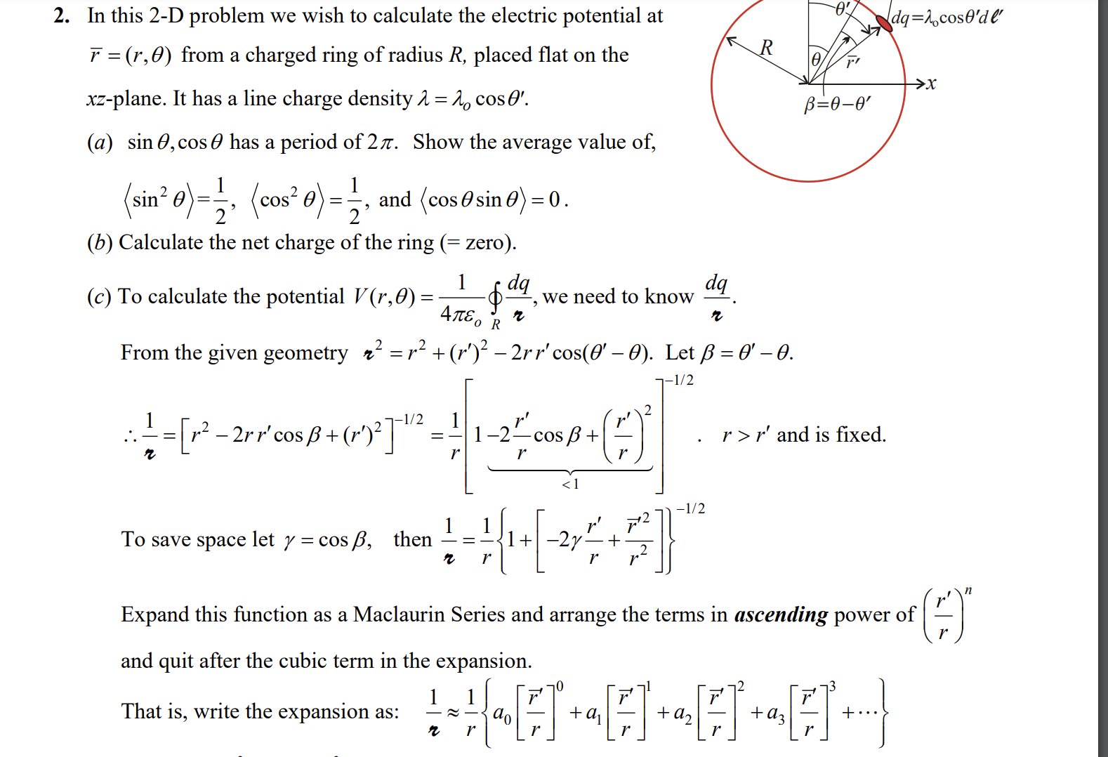 Solved In this 2-D ﻿problem we wish to calculate the | Chegg.com