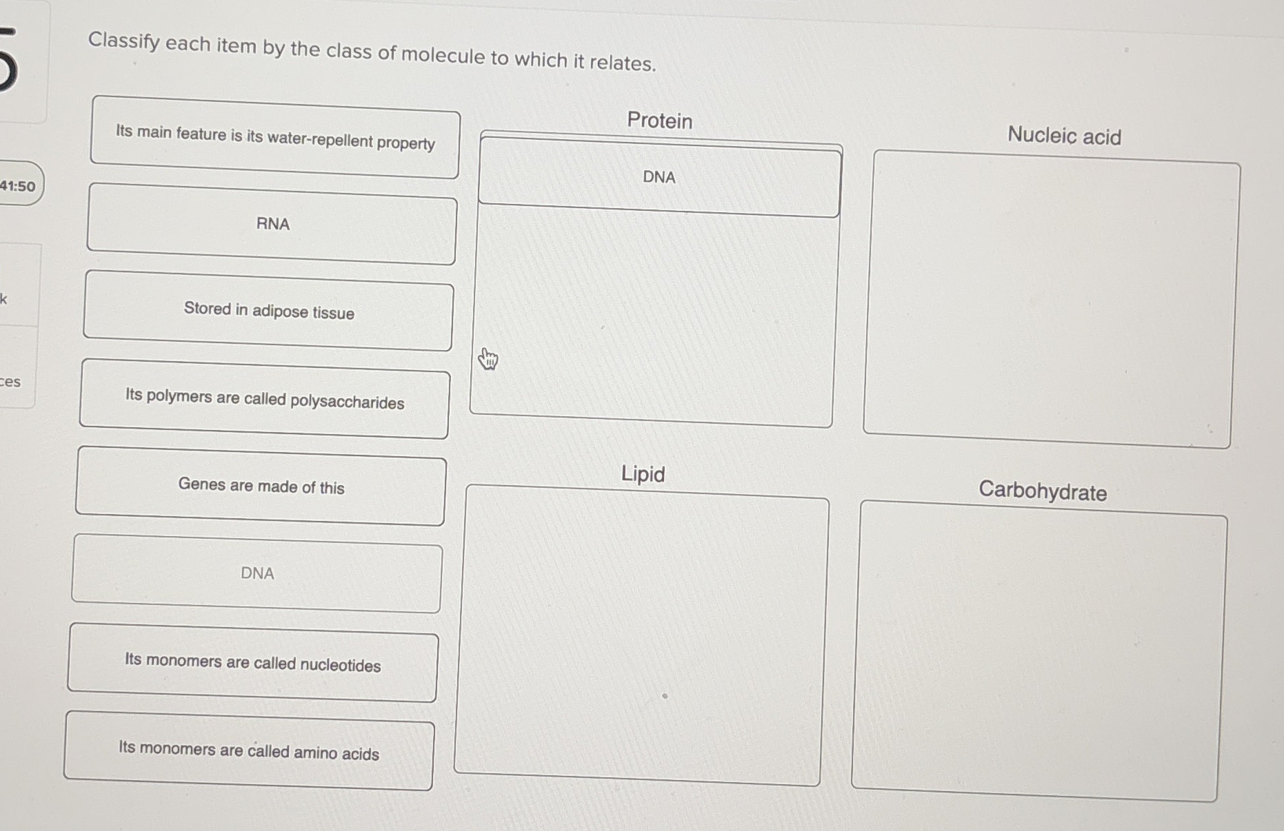 Solved Classify each item by the class of molecule to which | Chegg.com