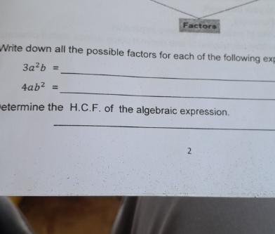 Solved Write down all the possible factors for each of the | Chegg.com
