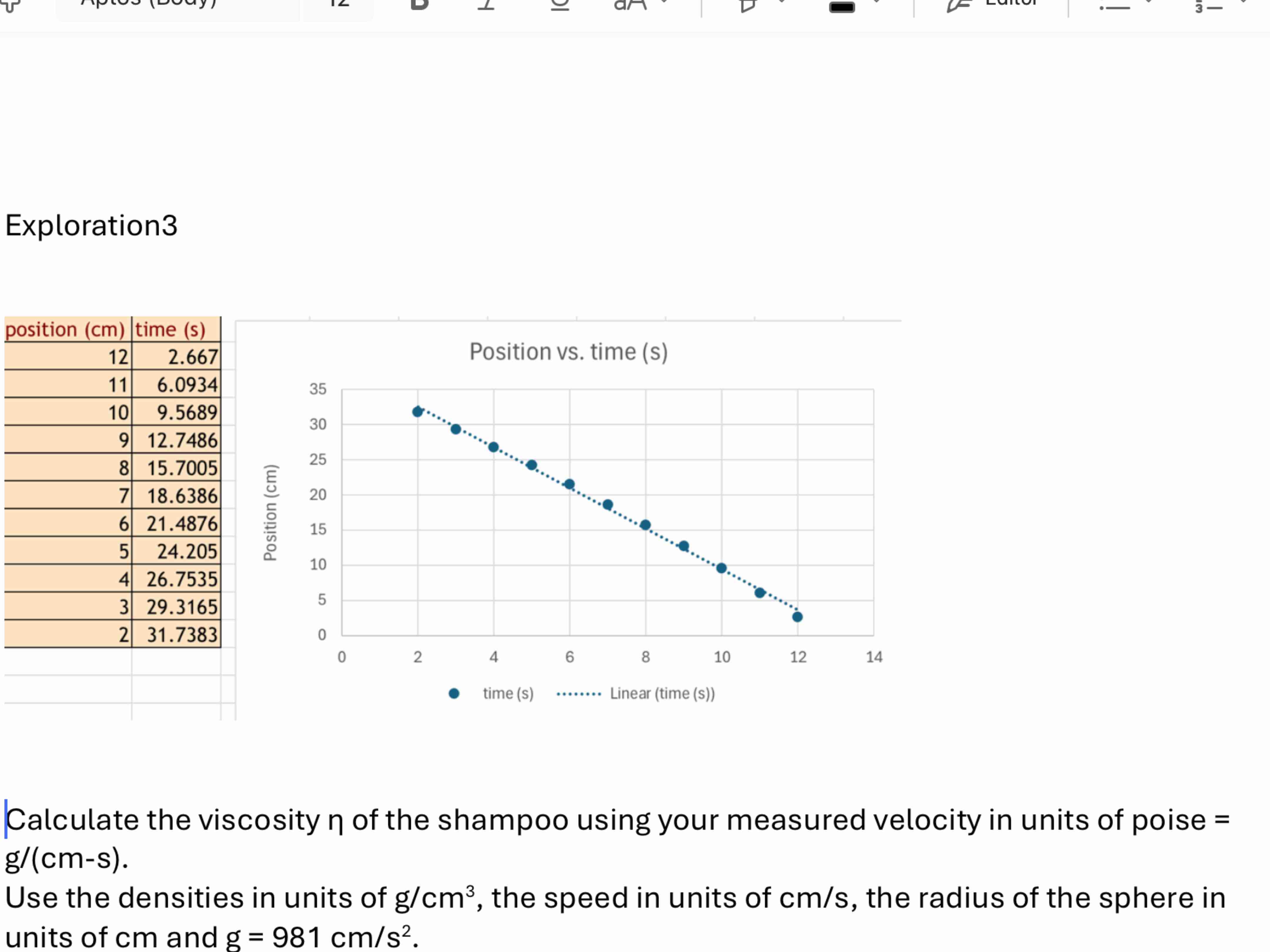 Solved Exploration3 ﻿Calculate the viscosity \eta of the | Chegg.com