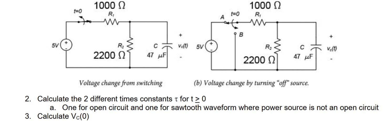 Solved Voltage change from switching (b) ﻿Voltage change by | Chegg.com