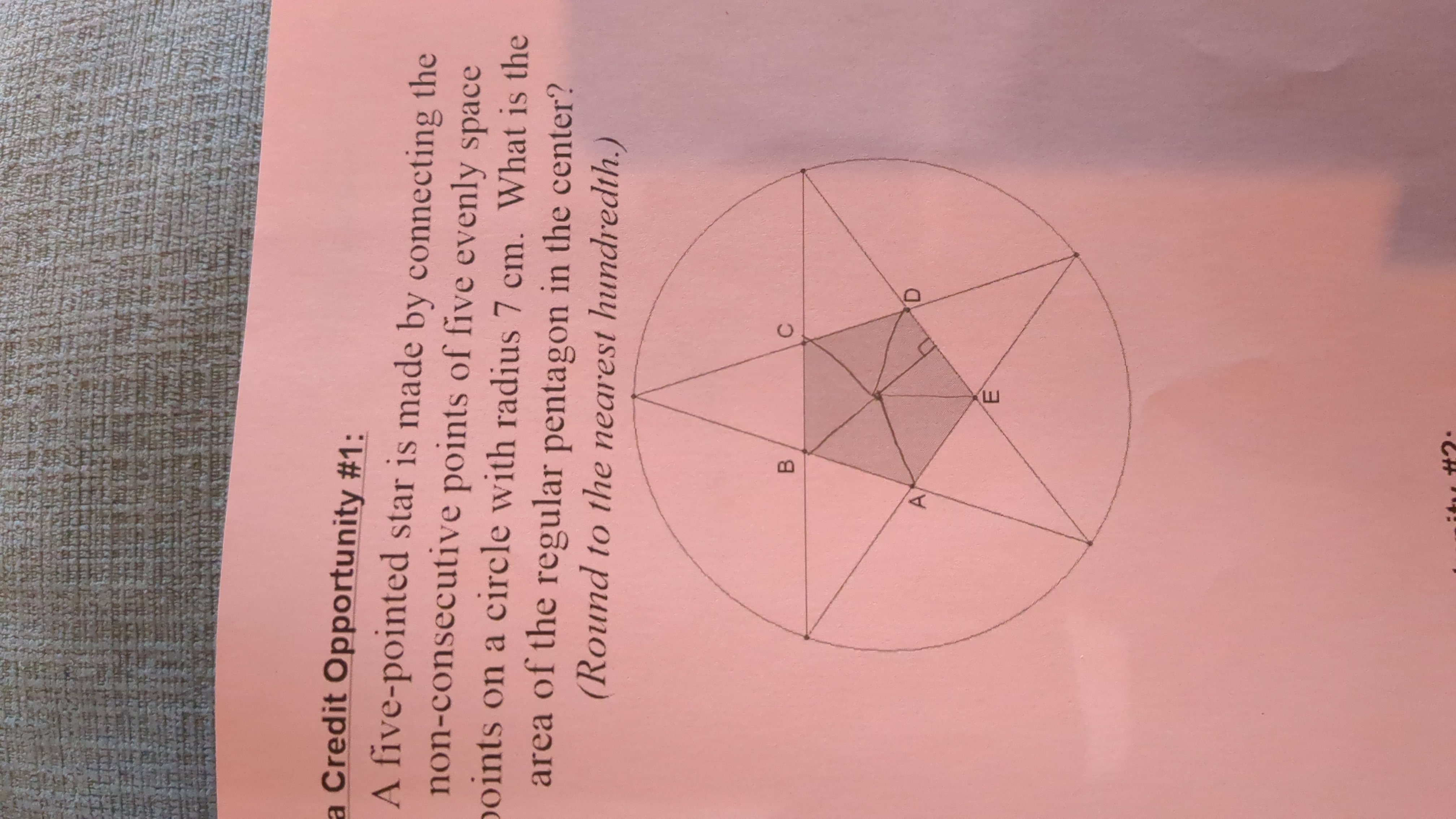 Solved A five-pointed star is made by connecting the | Chegg.com