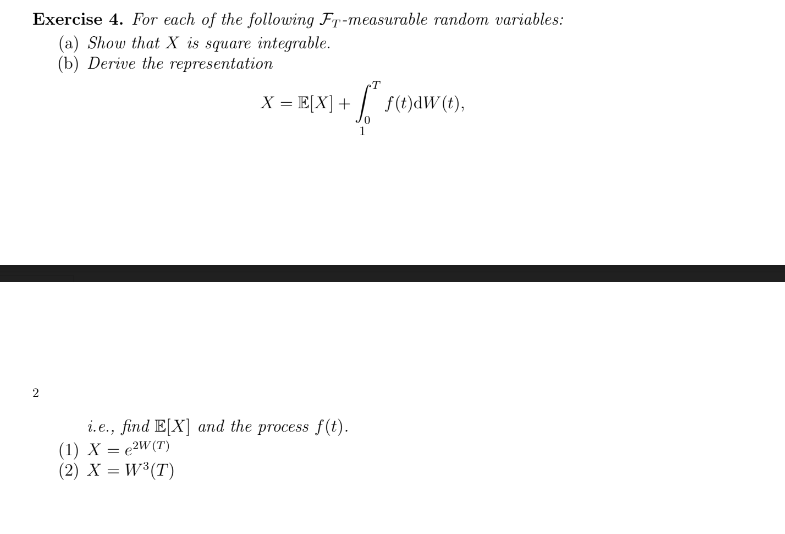 Solved Exercise 4. ﻿For each of the following FT-measurable | Chegg.com
