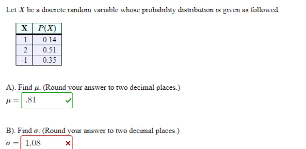 Solved Let x ﻿be a discrete random variable whose | Chegg.com