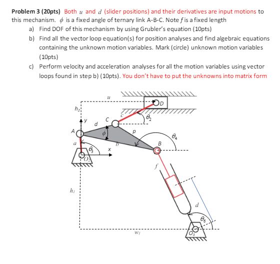 Solved Problem 3 (20pts) ﻿Both u ﻿and d (slider positions) | Chegg.com