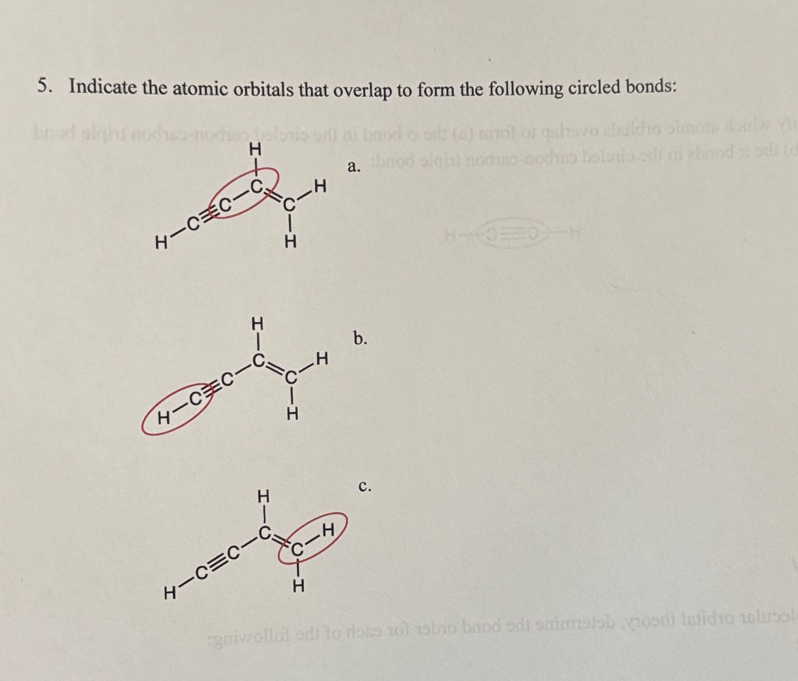 Solved Indicate The Atomic Orbitals That Overlap To Form The