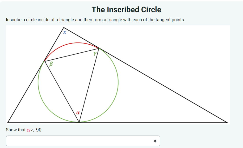 Solved The Inscribed CircleInscribe a circle inside of a | Chegg.com