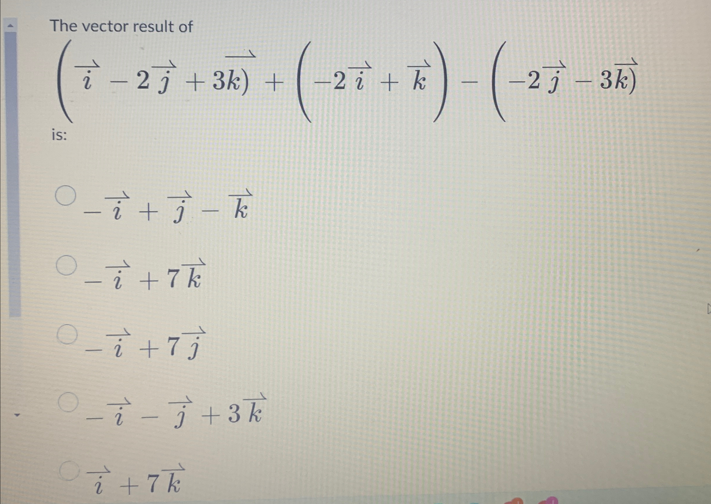 Solved The vector result of | Chegg.com