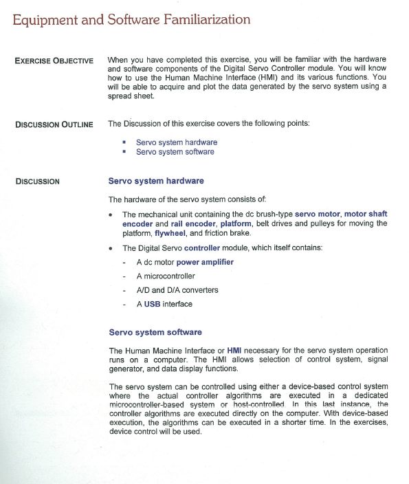 Solved Equipment and Software Familiarization EXERCISE | Chegg.com