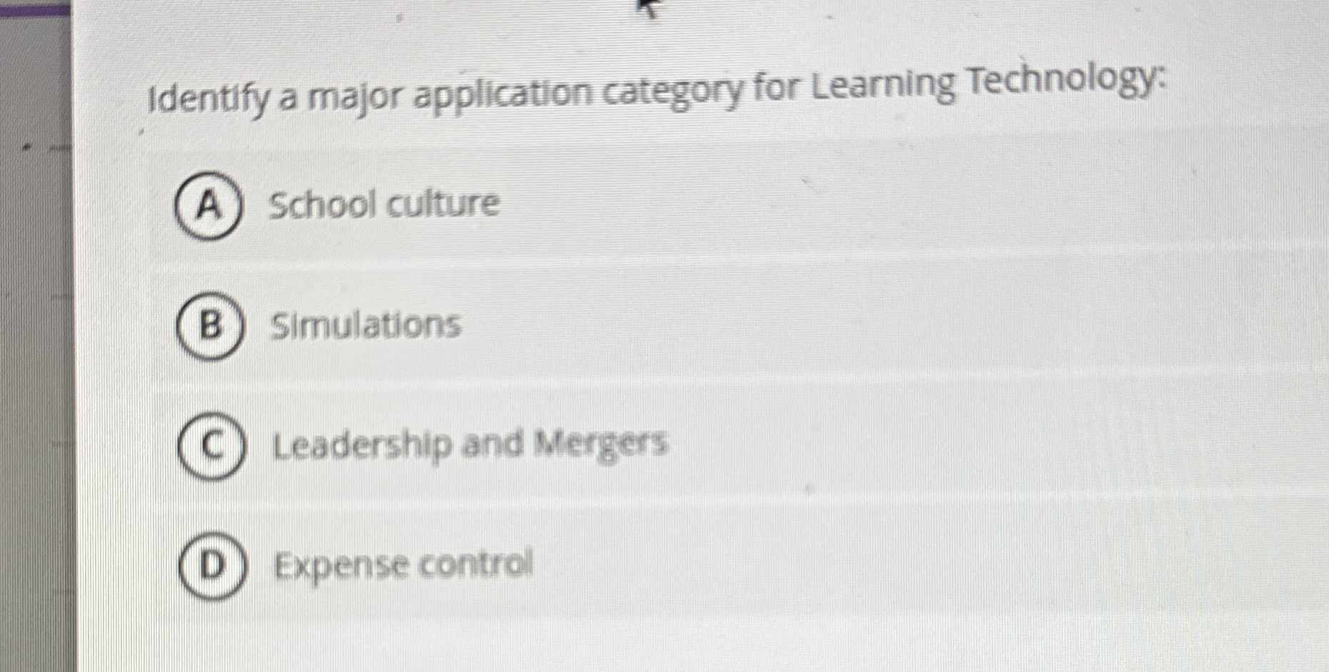 Solved Identify a major application category for Learning | Chegg.com