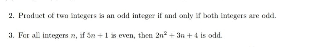 Solved Product of two integers is an odd integer if and only | Chegg.com
