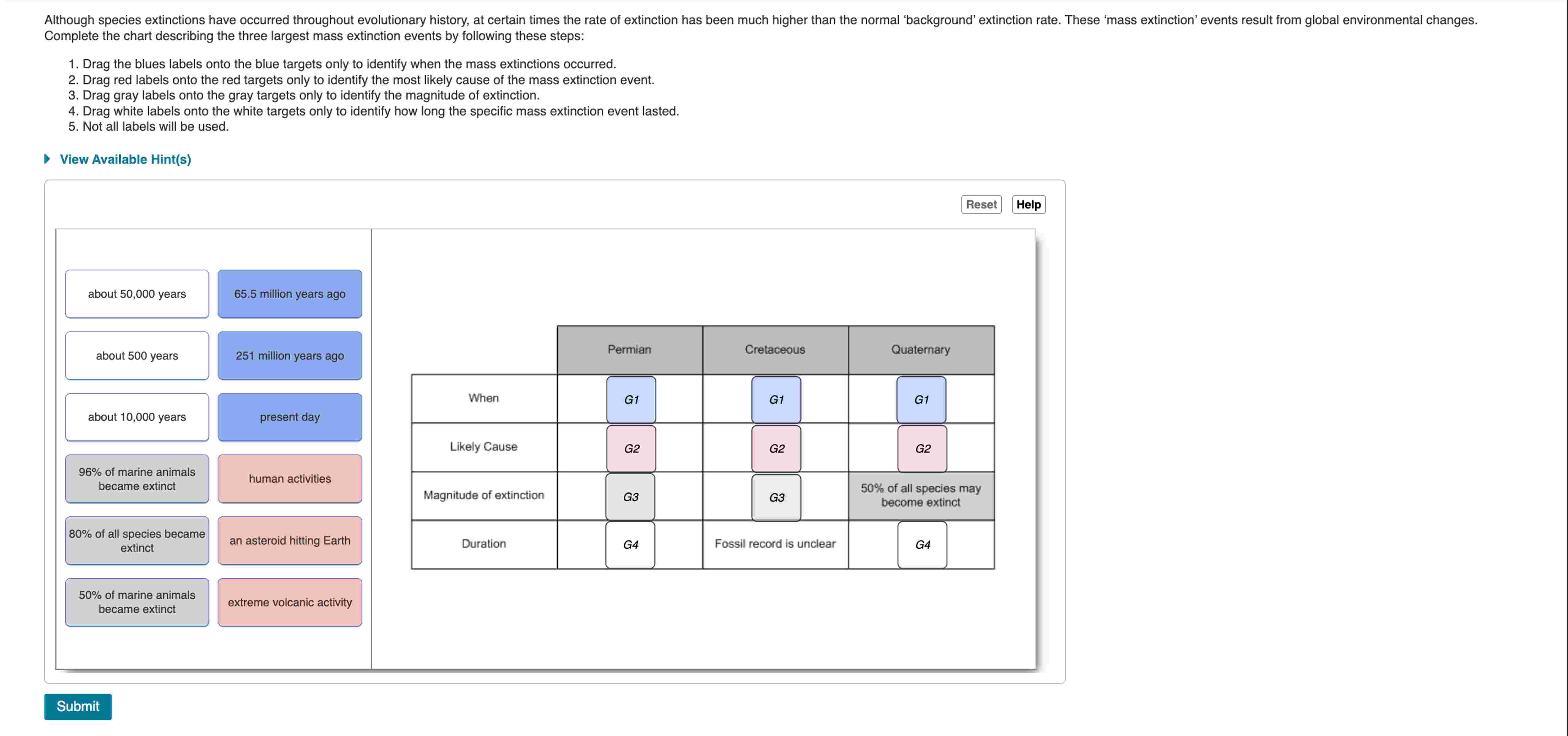 Solved Complete the chart describing the three largest mass | Chegg.com