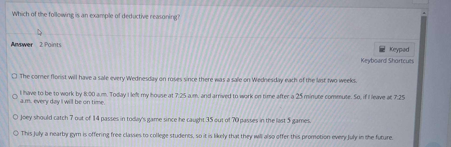 Solved Which of the following is an example of deductive | Chegg.com