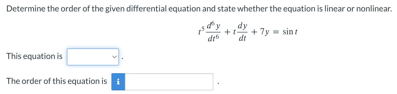 Solved Determine the order of the given differential | Chegg.com