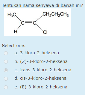 Solved Tentukan nama senyawa di bawah ini? Select one: | Chegg.com