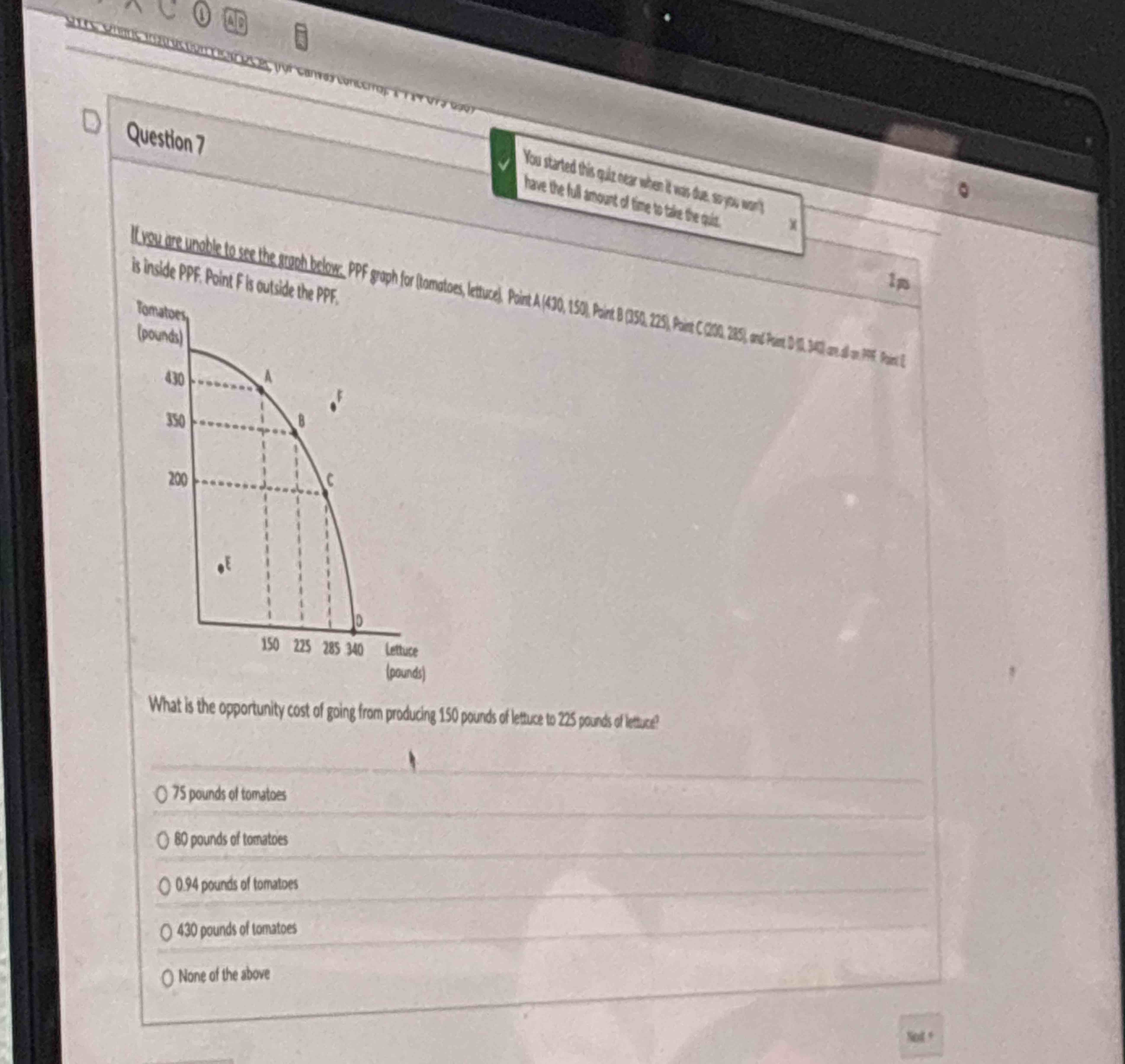Solved is inside PPF: Point F is outside the PPF 2-2 2 ﻿What | Chegg.com