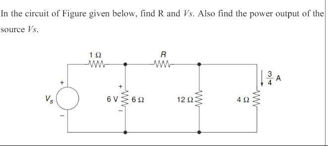 Solved In the circuit of Figure given below, find R ﻿and VS. | Chegg.com