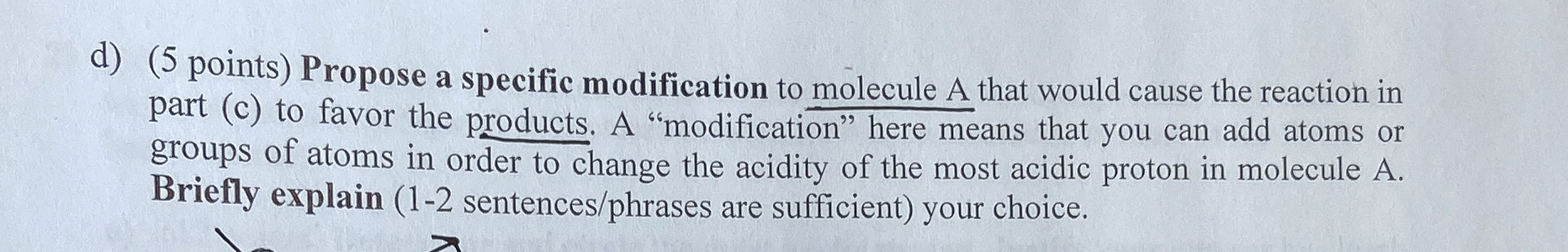 Solved d) (5 ﻿points) ﻿Propose a specific modification to | Chegg.com