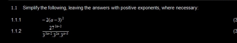 Solved 1.1 ﻿Simplify the following, leaving the answers with | Chegg.com