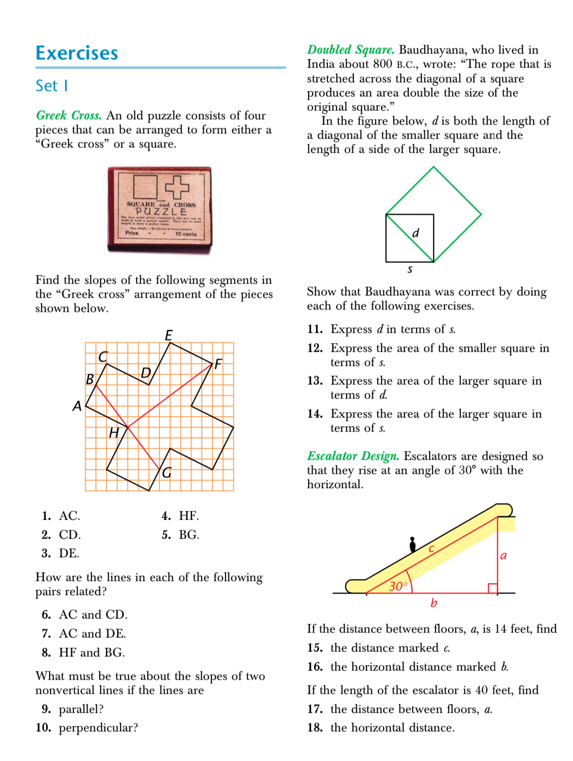 Solved ExercisesSet IGreek Cross. An old puzzle consists of | Chegg.com