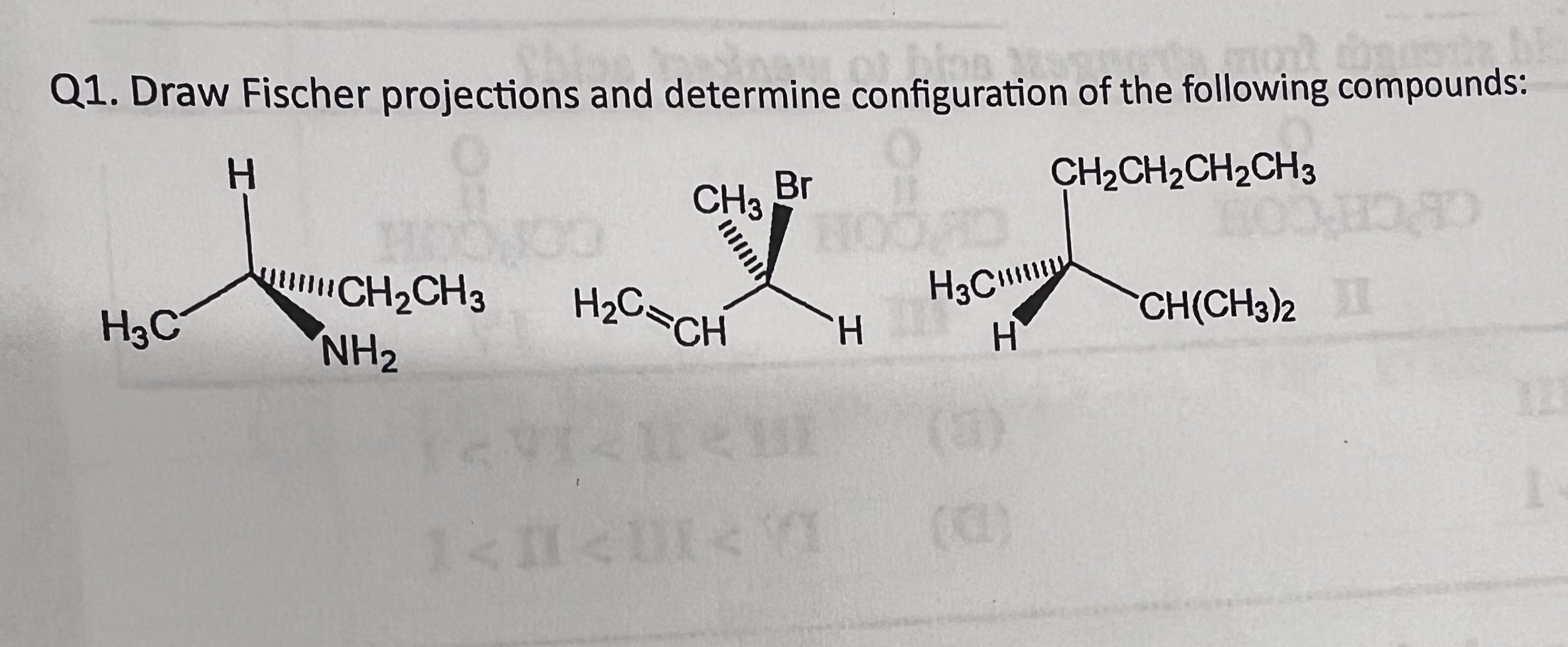 Q1. ﻿Draw Fischer projections and determine | Chegg.com