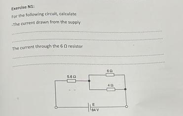 Solved Exercise N1:For the following circuit, calculateThe | Chegg.com