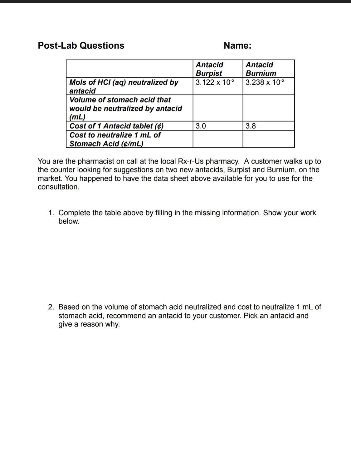 Solved Post-Lab | Chegg.com