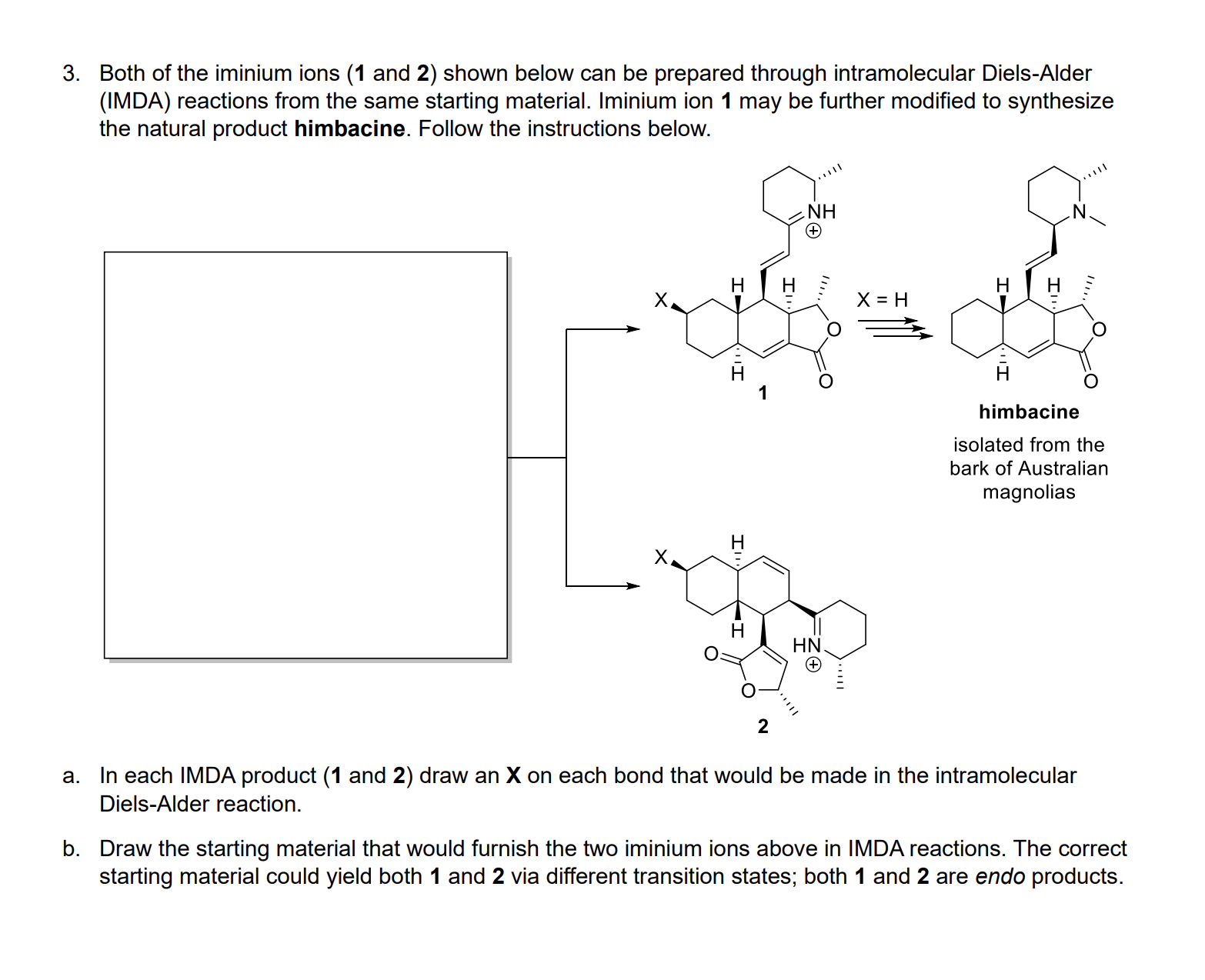 3. ﻿Both of the iminium ions ( \( \mathbf{1} \) ﻿and | Chegg.com