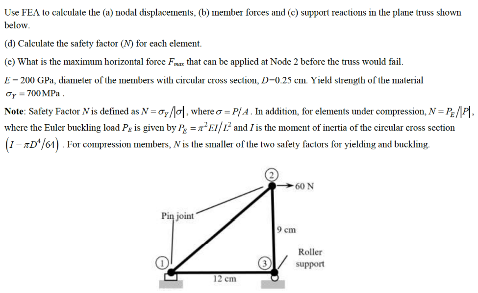 Solved Use FEA to calculate the (a) ﻿nodal displacements, | Chegg.com