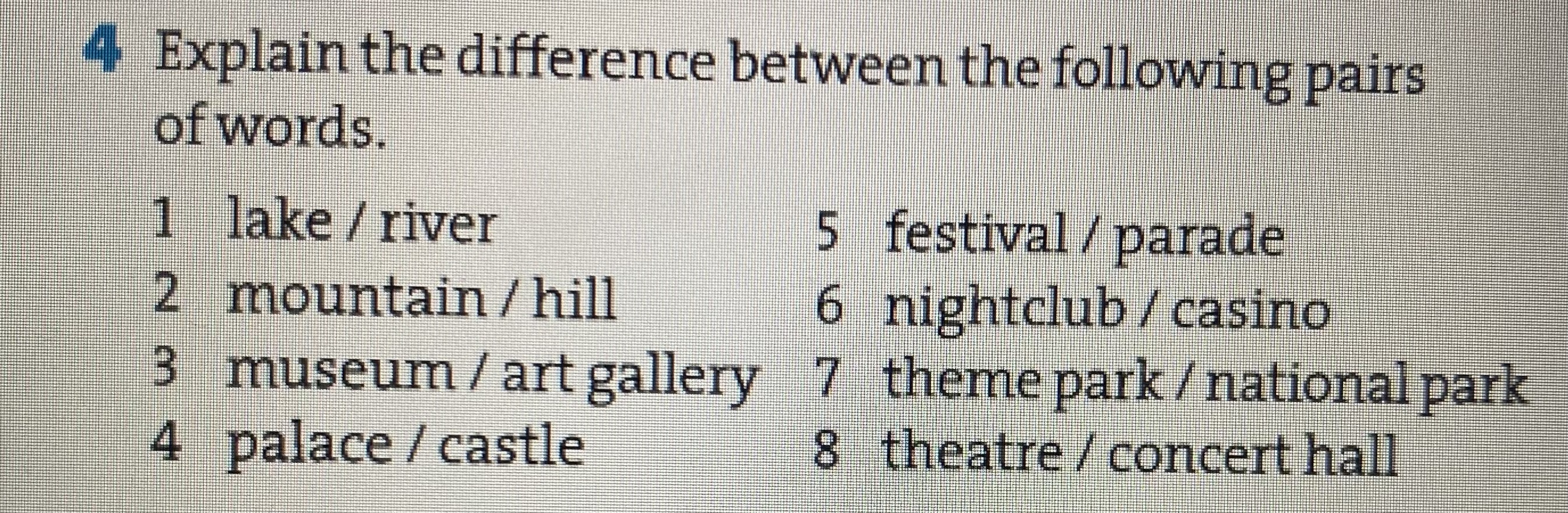Solved 4 ﻿Explain the difference between the following pairs | Chegg.com