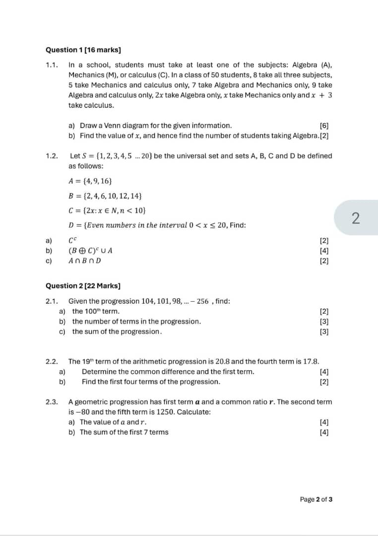 Solved Question 1 [16 ﻿marks]1.1. ﻿In a school, students | Chegg.com