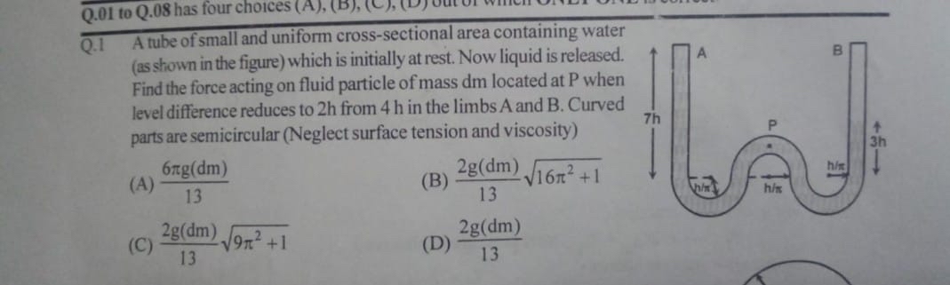 Solved Q.01 ﻿to Q.08 ﻿has four choices (A),(B),(C)Q. 1 ﻿A | Chegg.com