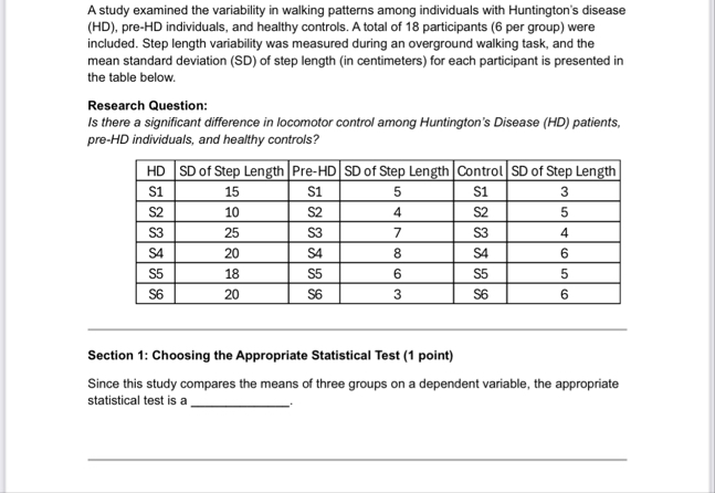 Solved A study examined the variability in walking patterns | Chegg.com