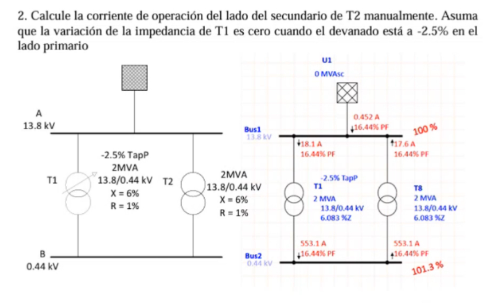 Calcule la corriente de operación del lado del | Chegg.com