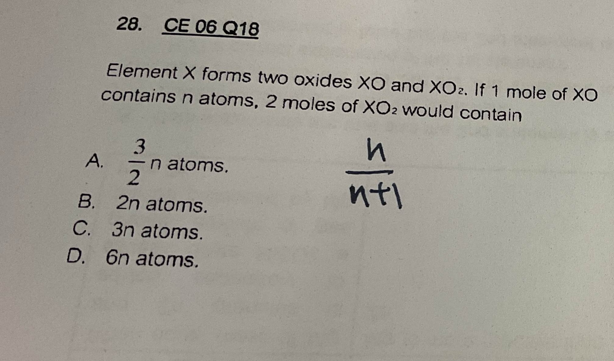 Solved CE 06 ﻿Q18 ﻿Element x ﻿forms two oxides xO ﻿and x2. | Chegg.com