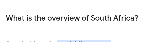 Solved What is the overview of South Africa? | Chegg.com