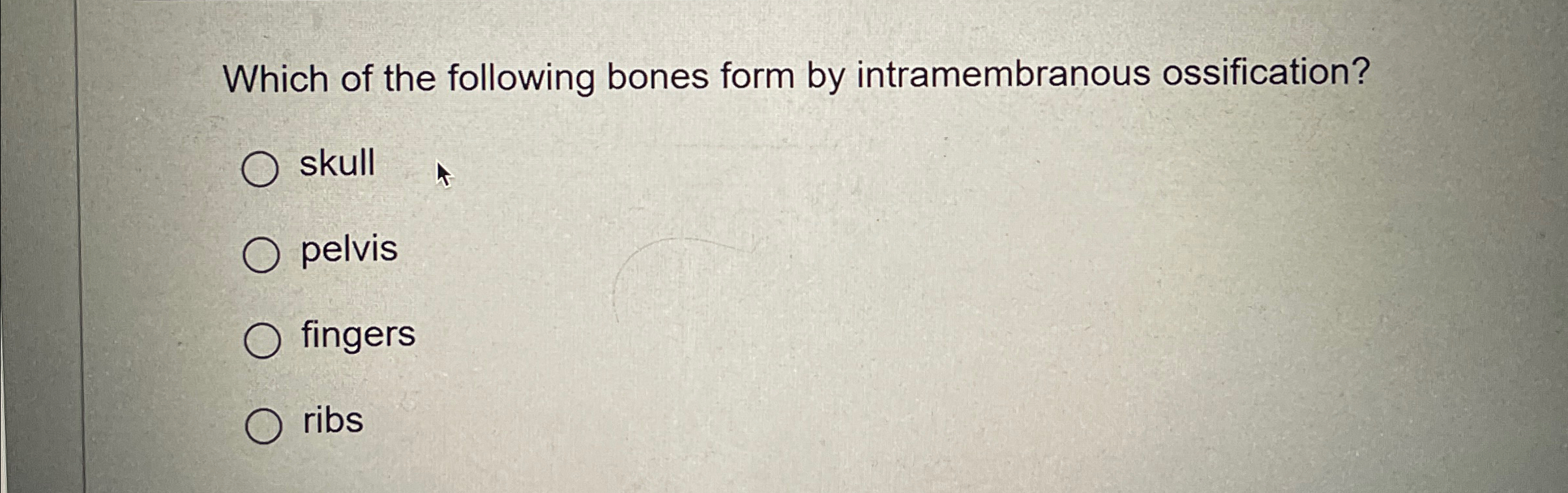 Solved Which of the following bones form by intramembranous | Chegg.com