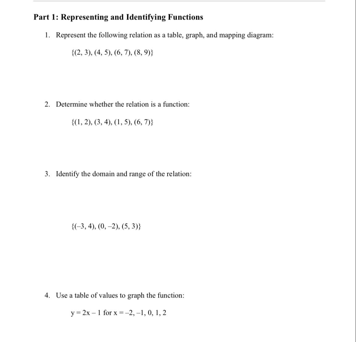 Solved Part 1: Representing and Identifying | Chegg.com
