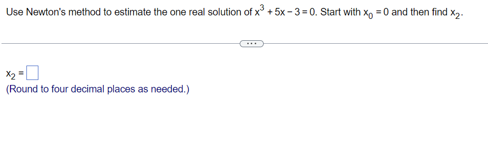 Solved Use Newton's method to estimate the one real solution | Chegg.com