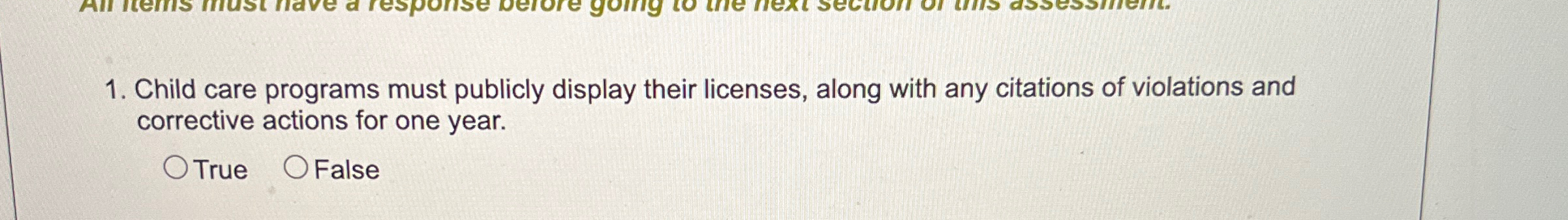 Solved Child care programs must publicly display their | Chegg.com
