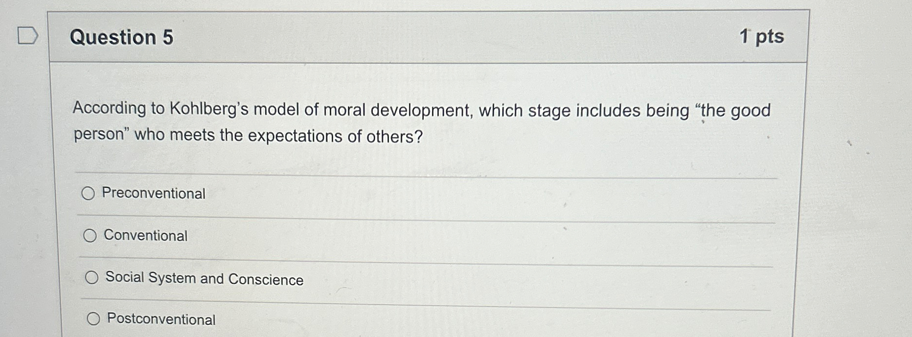 Solved Question 51 ﻿ptsAccording to Kohlberg's model of | Chegg.com