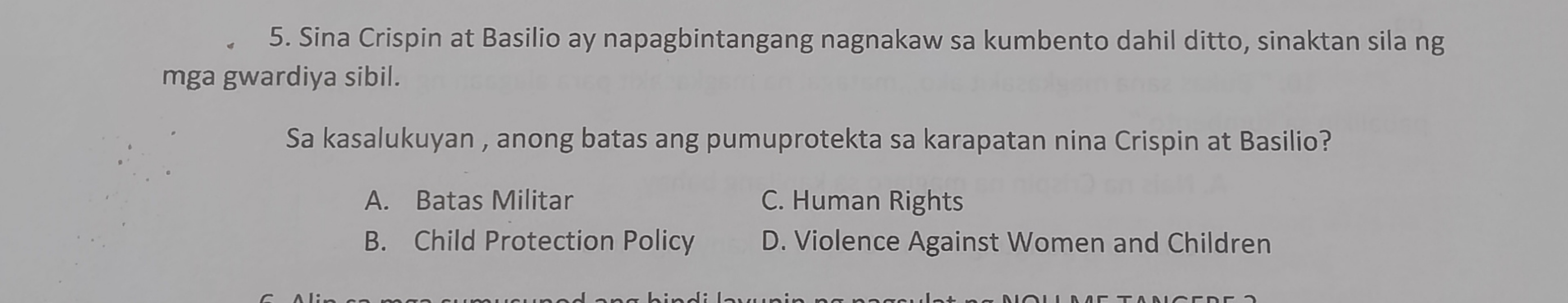 Solved Sina Crispin at Basilio ay napagbintangang nagnakaw | Chegg.com