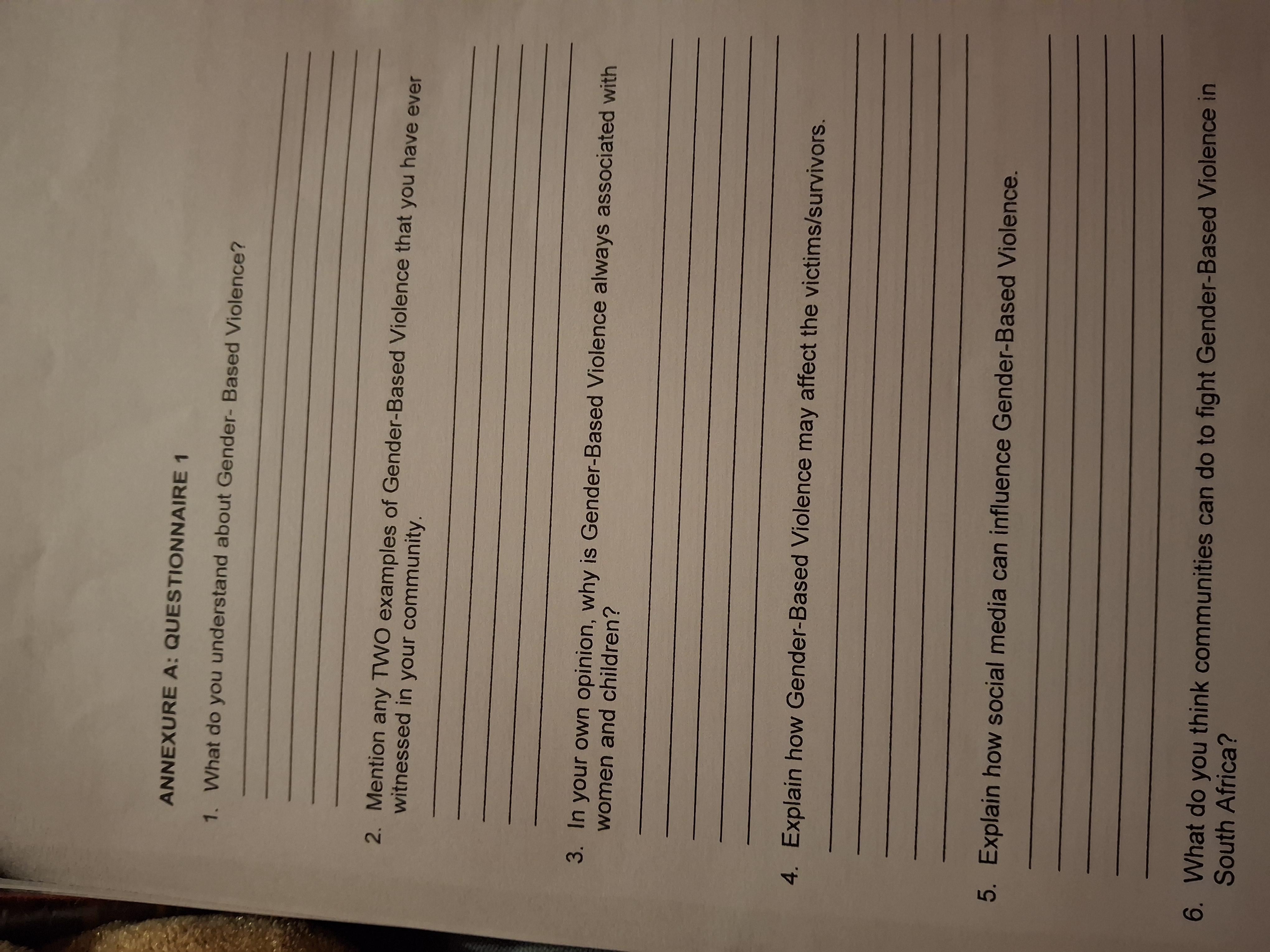 Solved code class="asciimath">ANNEXURE A: QUESTIONNAIRE 1 | Chegg.com