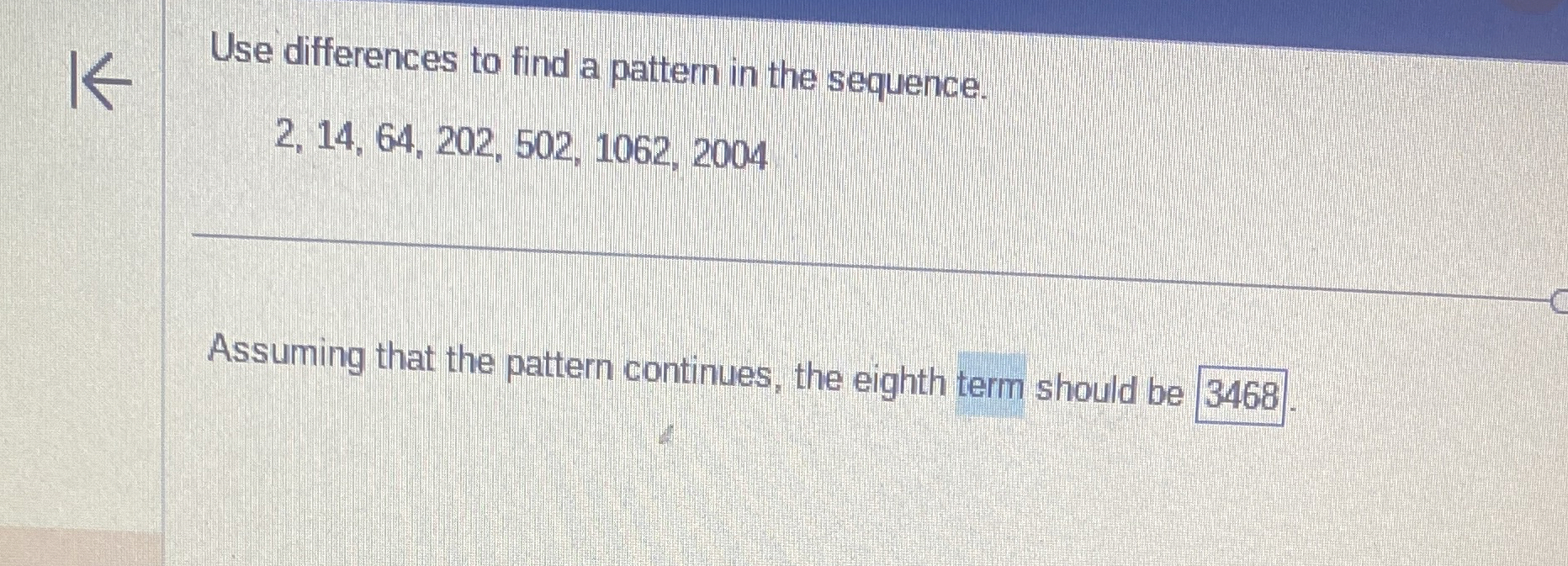 Use differences to find a pattern in the | Chegg.com