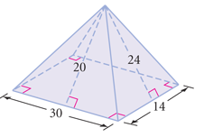 Solved Find the total surface area of the pyramid shown | Chegg.com