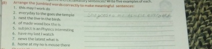 Solved (B) ﻿Arrange the fumbled words correctly tory | Chegg.com