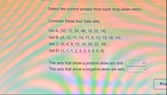 Solved Select the correct answer from each drop-down | Chegg.com