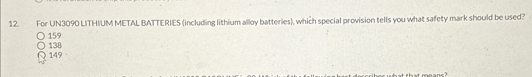 Solved For UN3090 ﻿LITHIUM METAL BATTERIES (including | Chegg.com